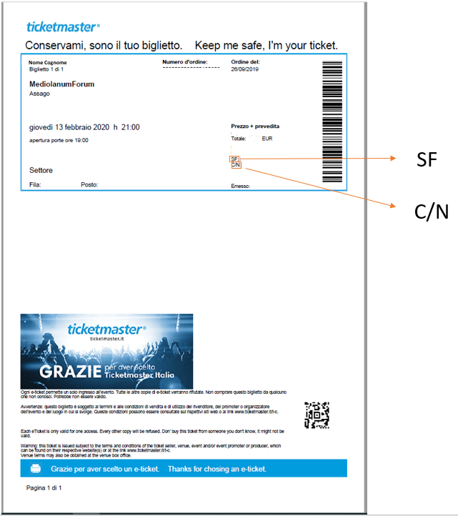 Tipologie di biglietti e come riconoscerle – Ticketmaster